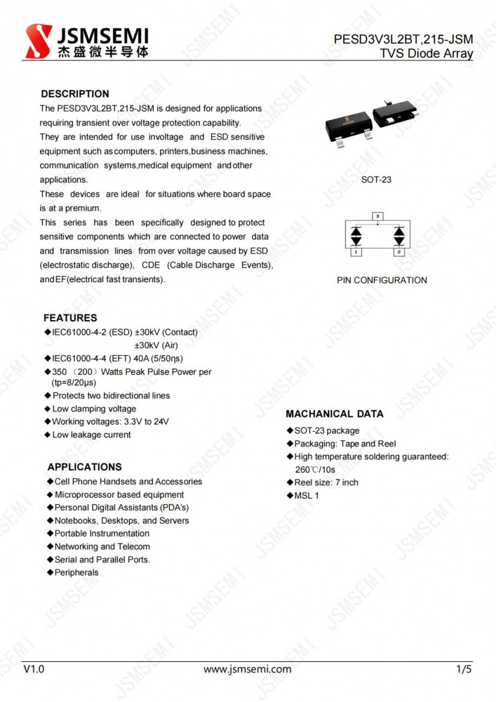 PESD3V3L2BT,215-JSM datasheet page 1