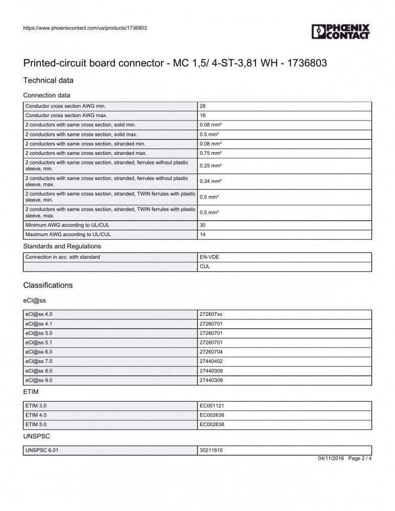 Phoenix Contact 1736803 technical document page 2
