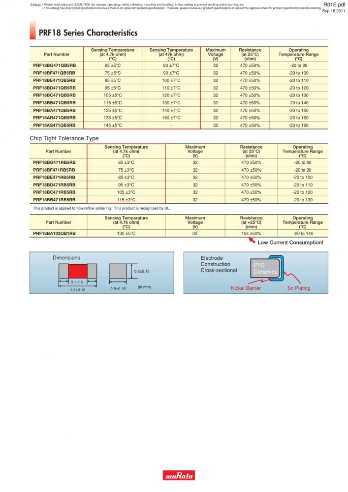 Murata thermistor document page 3