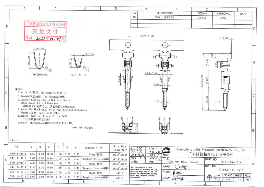 JIDC 932-114-1011 technical drawing preview