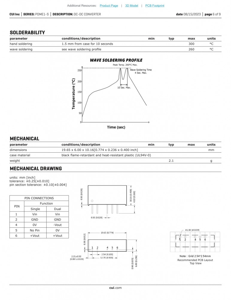 CUI PDME1-S series datasheet page 6