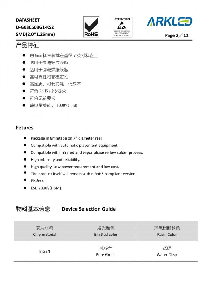 D-G080508G1-KS2 datasheet page 2