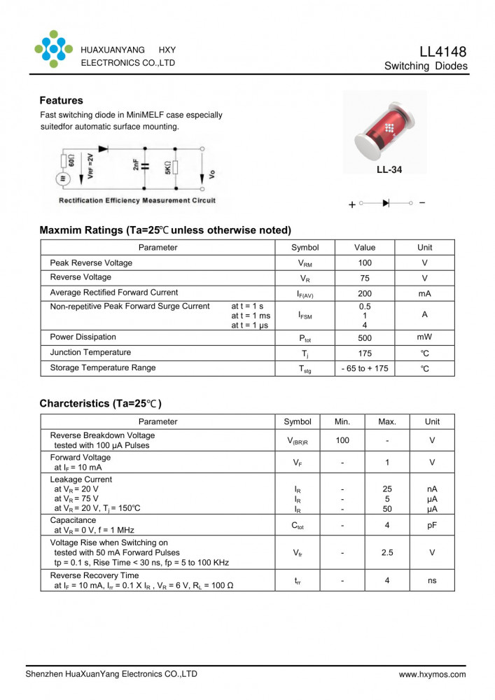 LL4148 datasheet page 1
