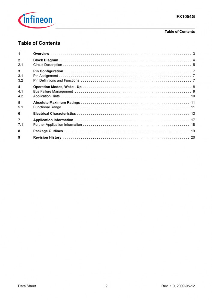 IFX1054G datasheet page 2