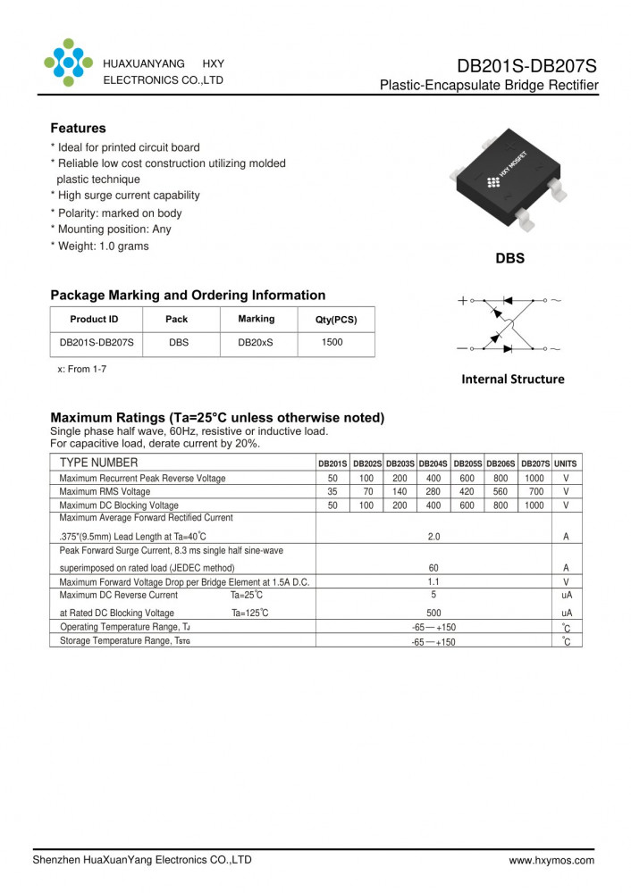 DB207S datasheet page 1