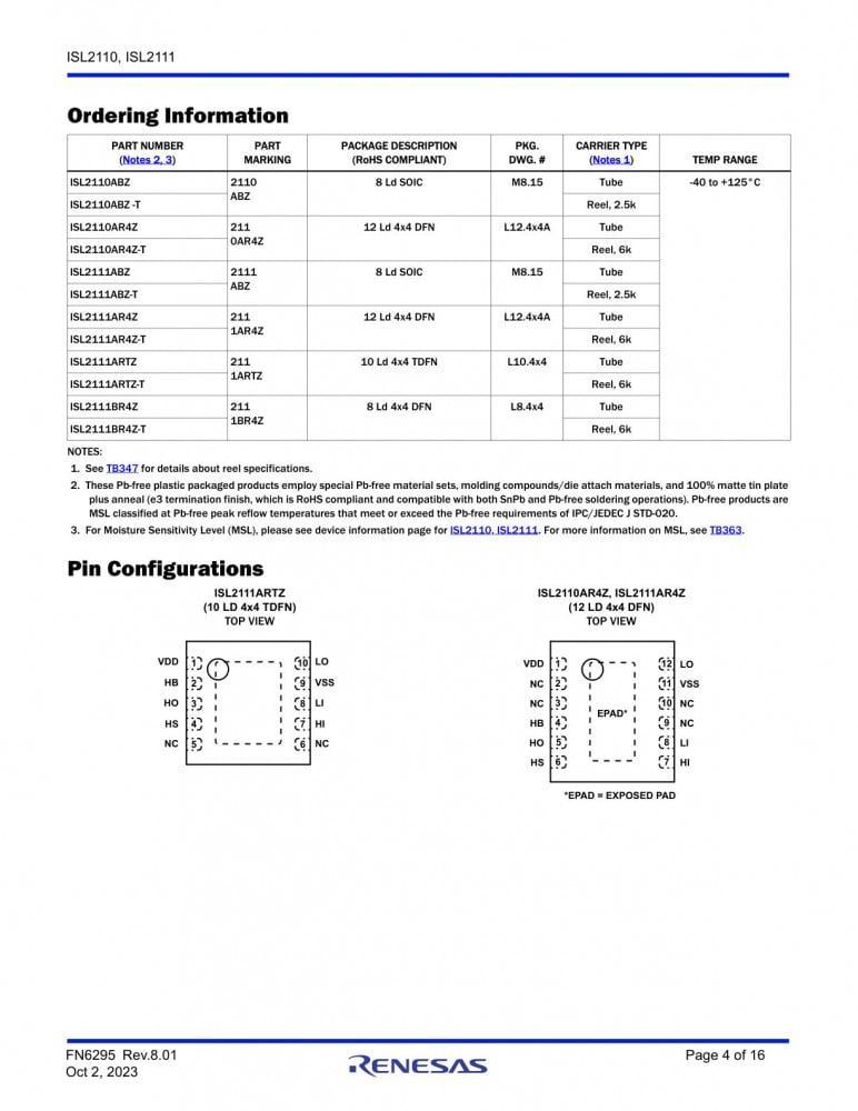 ISL2111ABZ datasheet page 4