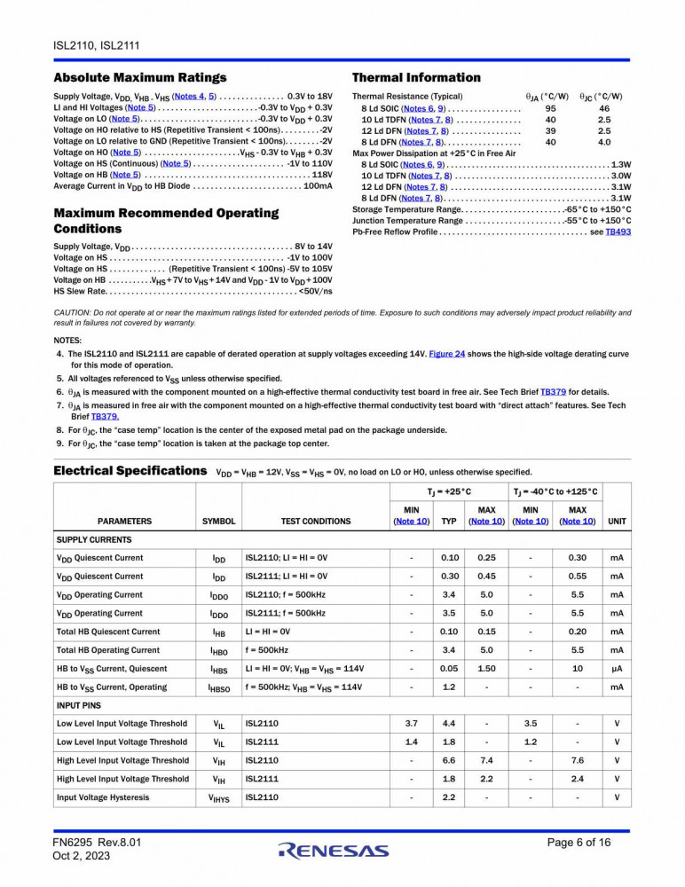 ISL2111ABZ datasheet page 6