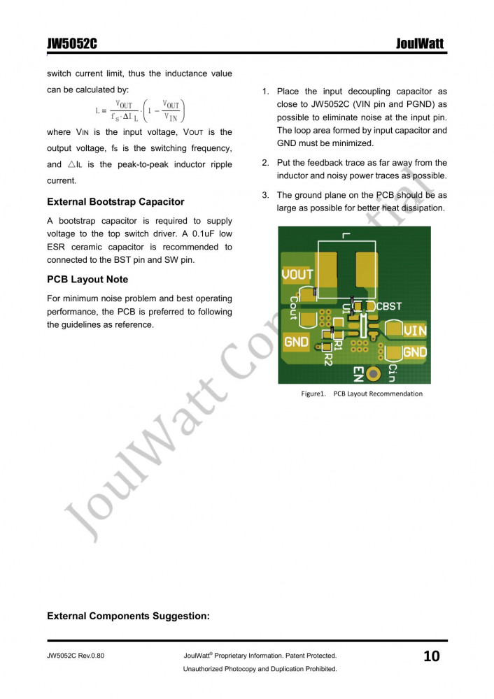 JW5052C datasheet page 10