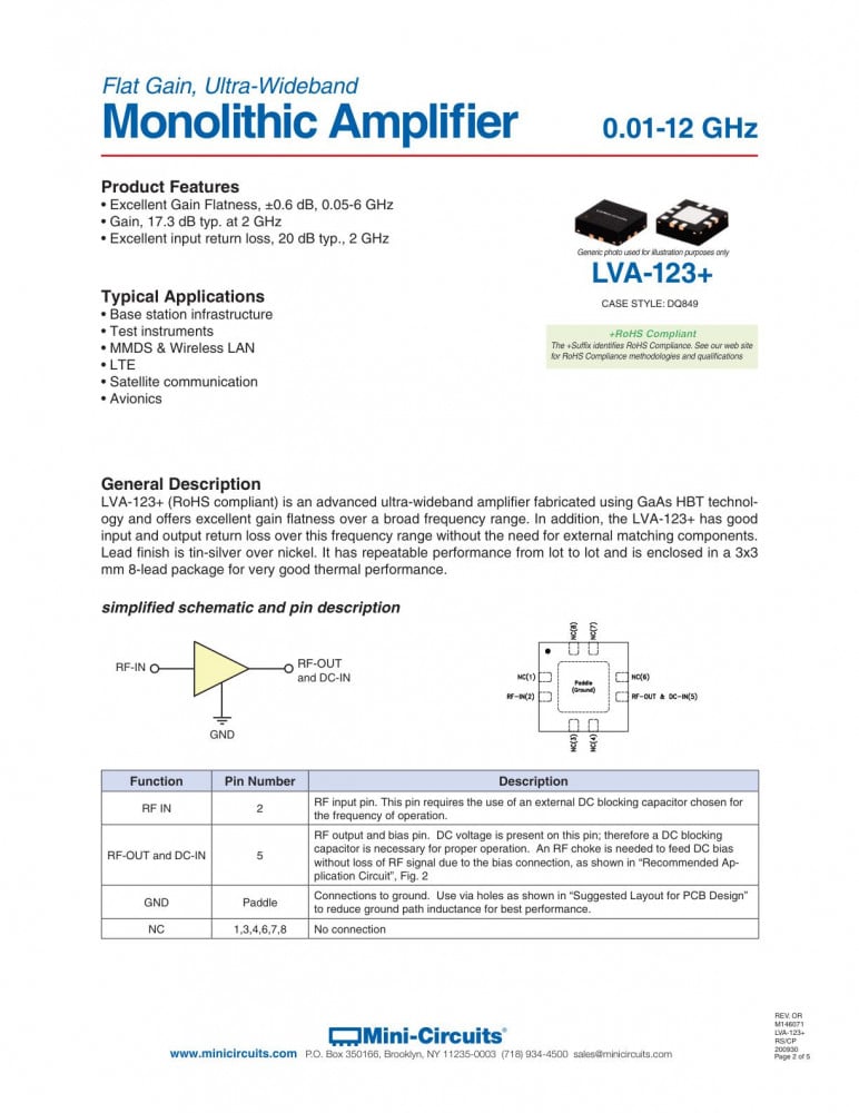 LVA-123+ datasheet page 2