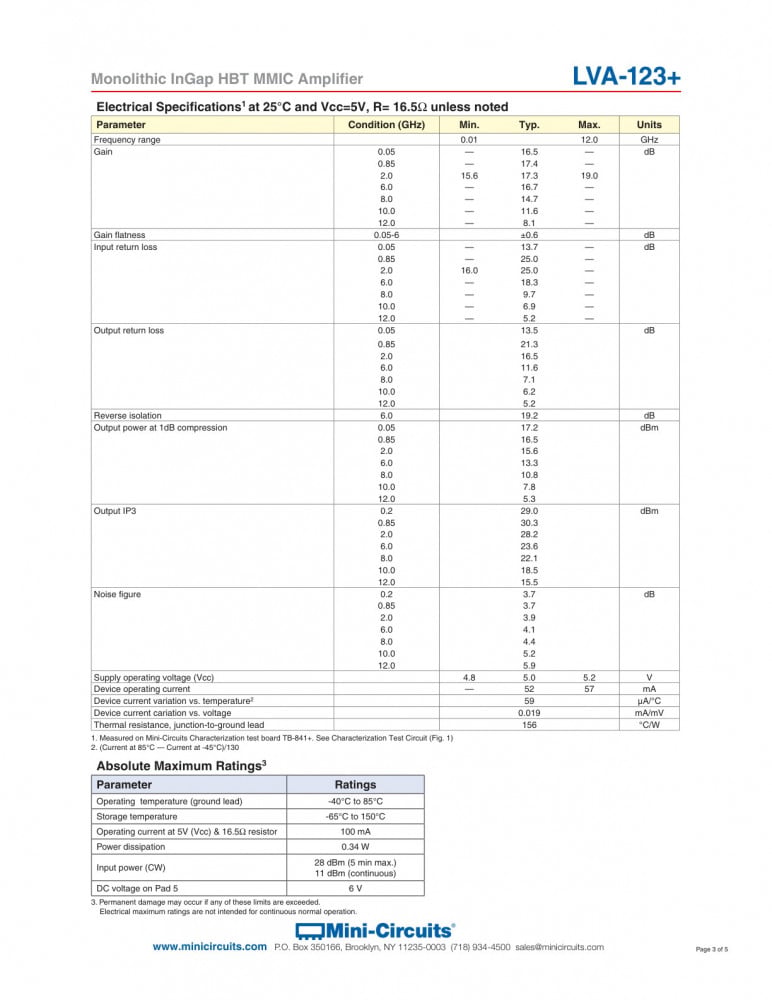 LVA-123+ datasheet page 3