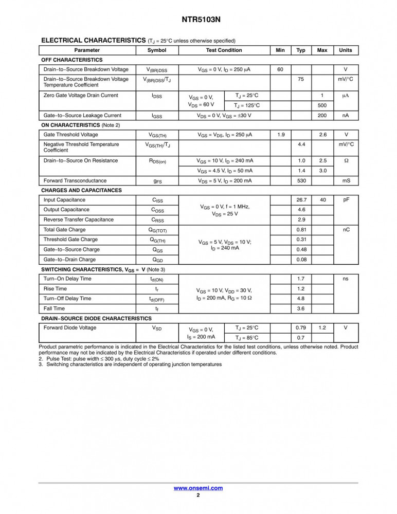 NTR5103NT1G datasheet page 2