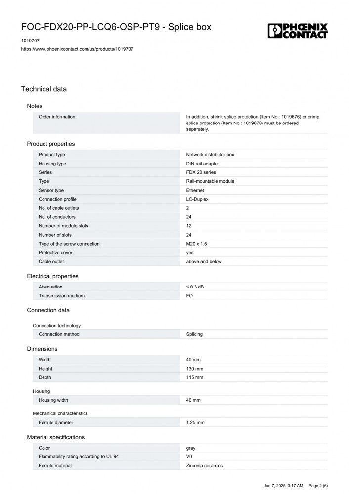 Phoenix Contact 1019707 technical document page 2