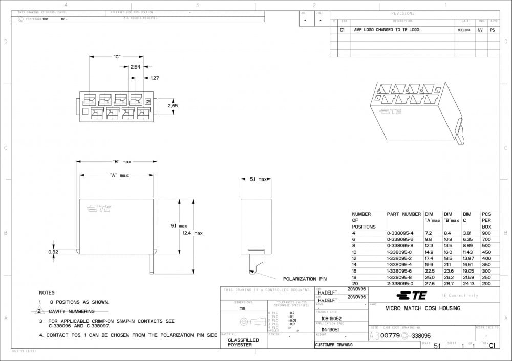 TE Connectivity 1-338095-0 technical drawing preview