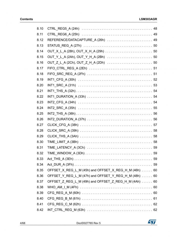 LSM303AGRTR datasheet page 4
