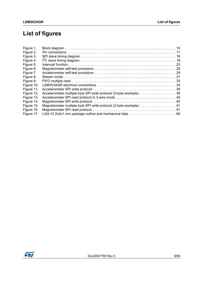 LSM303AGRTR datasheet page 9