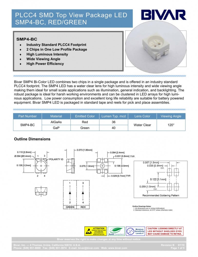 SMP4-BC datasheet page 1