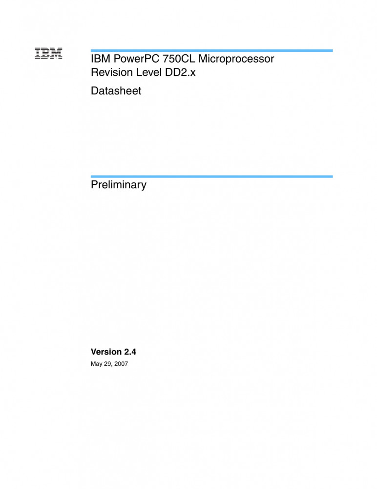 PPC750CLGEQA033-G datasheet page 1