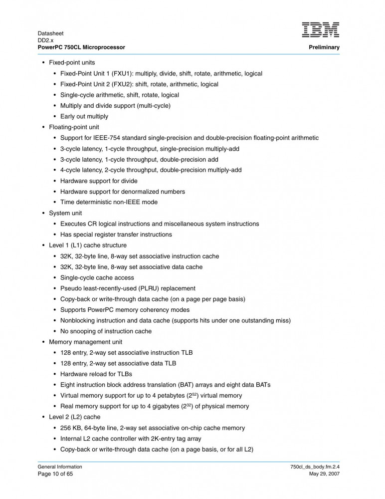 PPC750CLGEQA033-G datasheet page 10