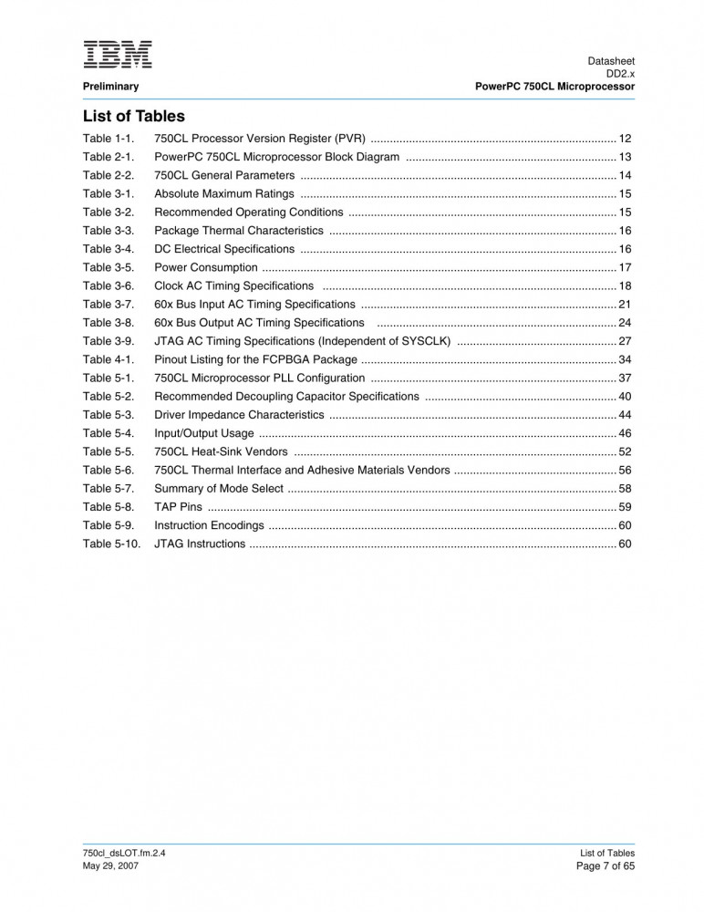 PPC750CLGEQA033-G datasheet page 7