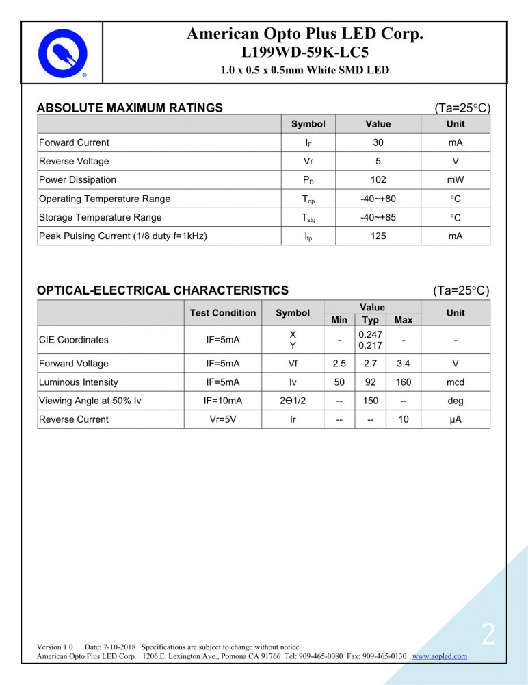 L199WD-59K-LC5 datasheet page 2