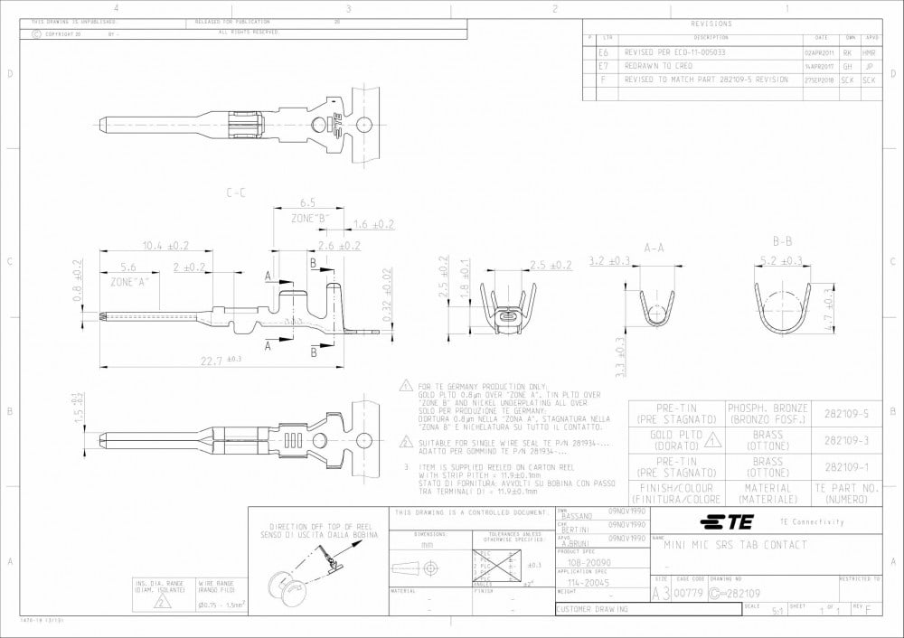 TE Connectivity 282109-1 technical drawing preview