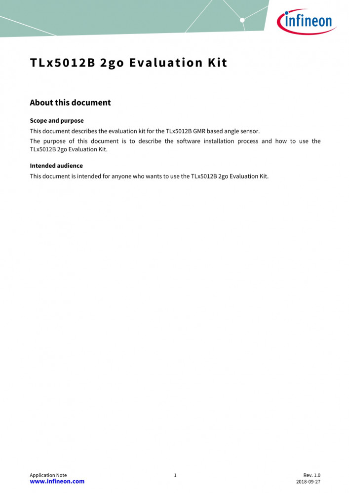 TLx5012B 2go evaluation kit document page 1