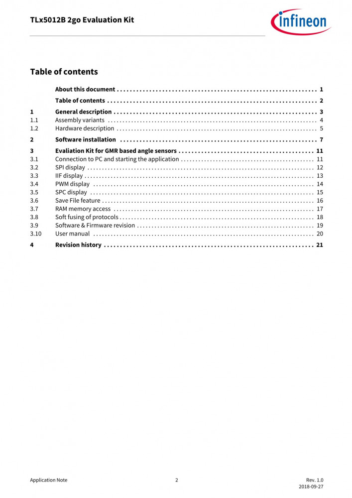 TLx5012B 2go evaluation kit document page 2