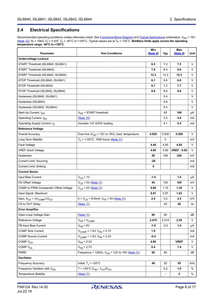 ISL6842 datasheet page 8