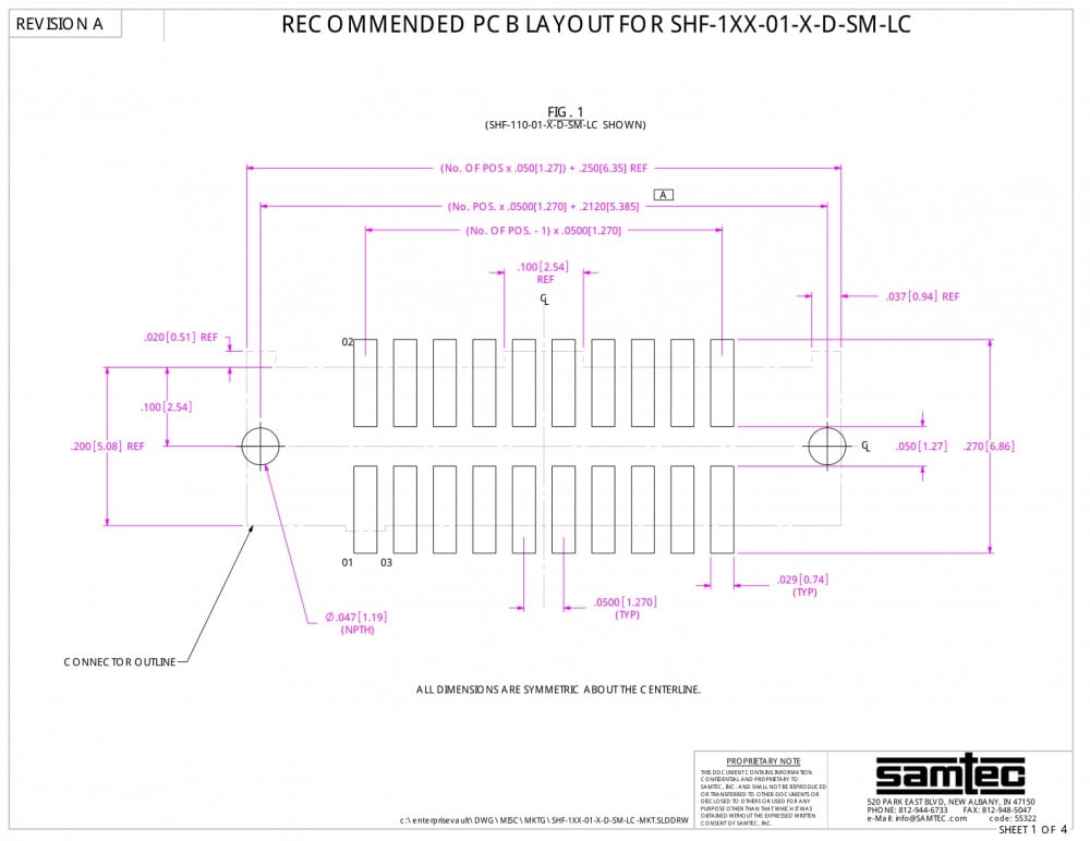 Samtec SHF-108-01-L-D-SM-LC document page 1