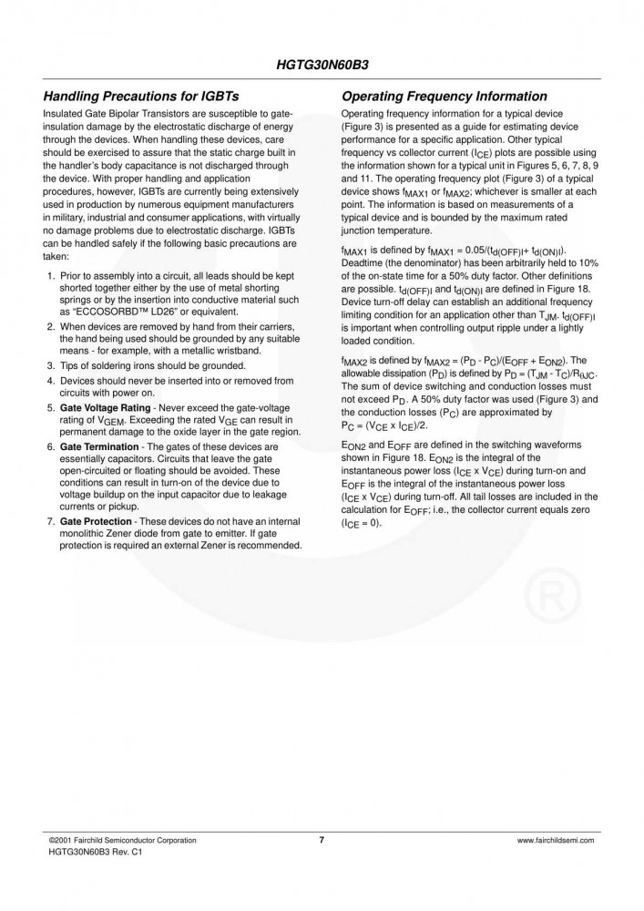 HGTG30N60B3 datasheet page 7