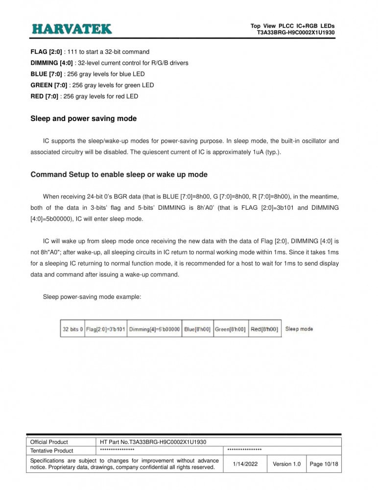 Datasheet page 10