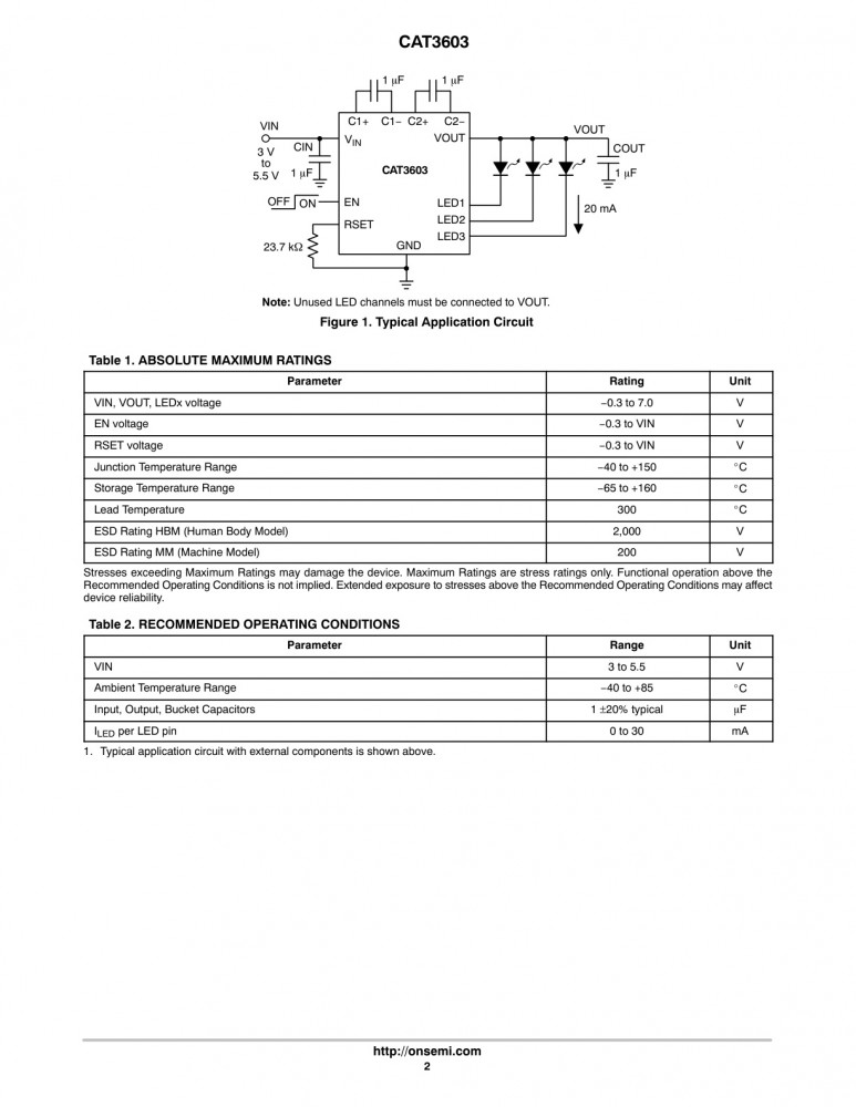 CAT3603 technical document page 2