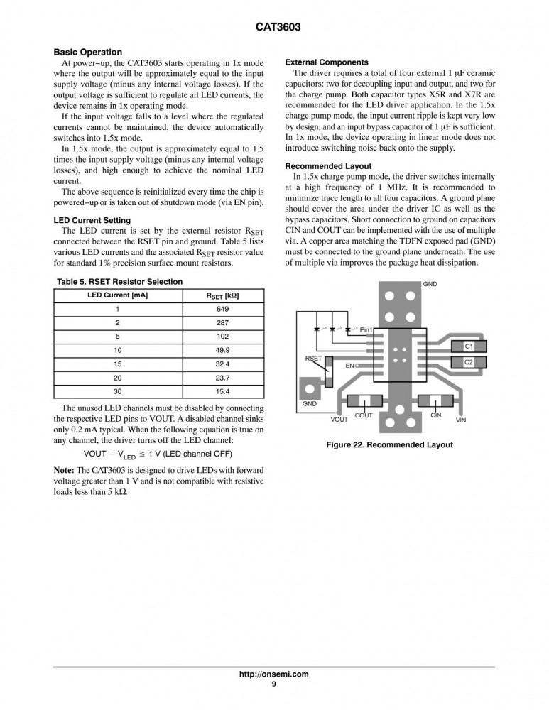 CAT3603 technical document page 9