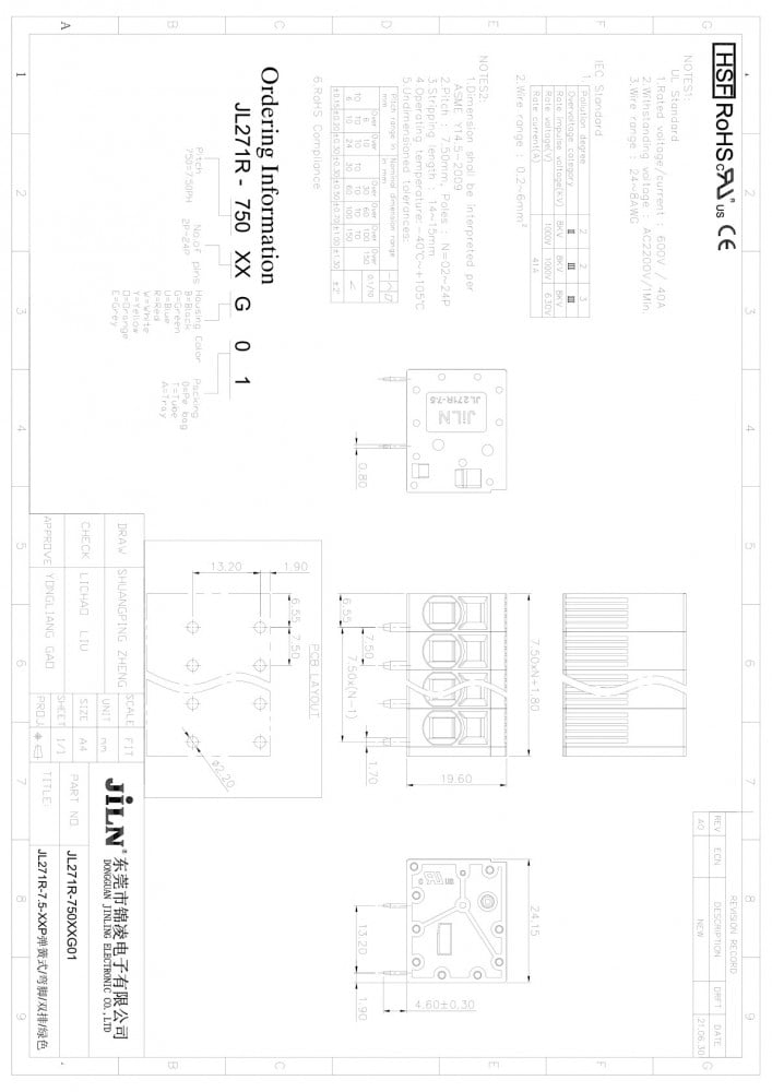 JL271R-75005G01 technical document preview