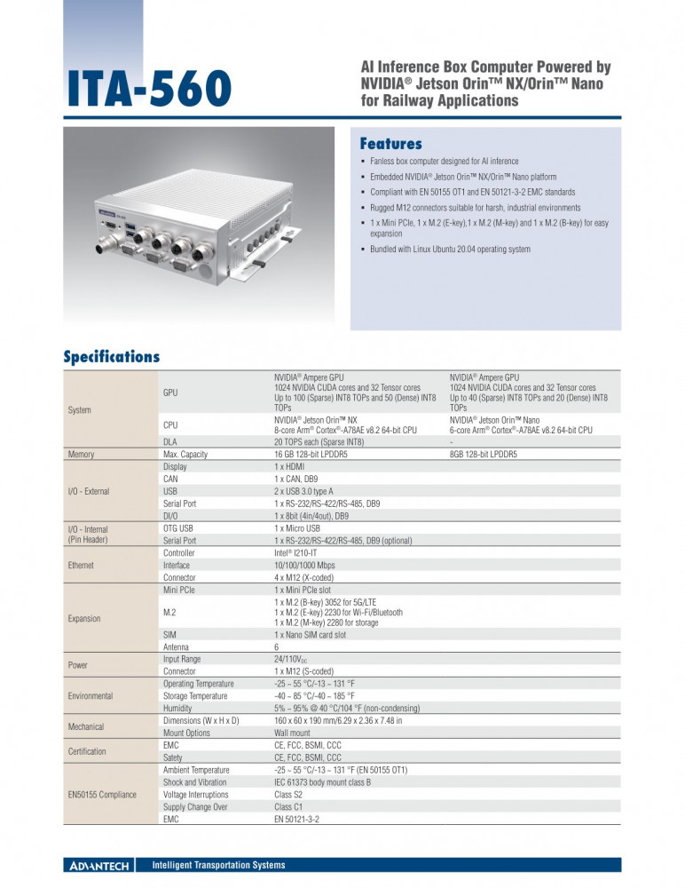 ITA-560 product documentation page 1