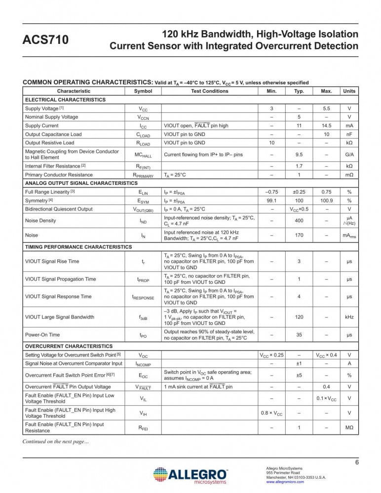 ACS710 datasheet page 6