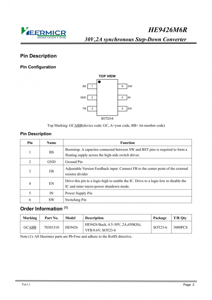 HE9426 datasheet page 2