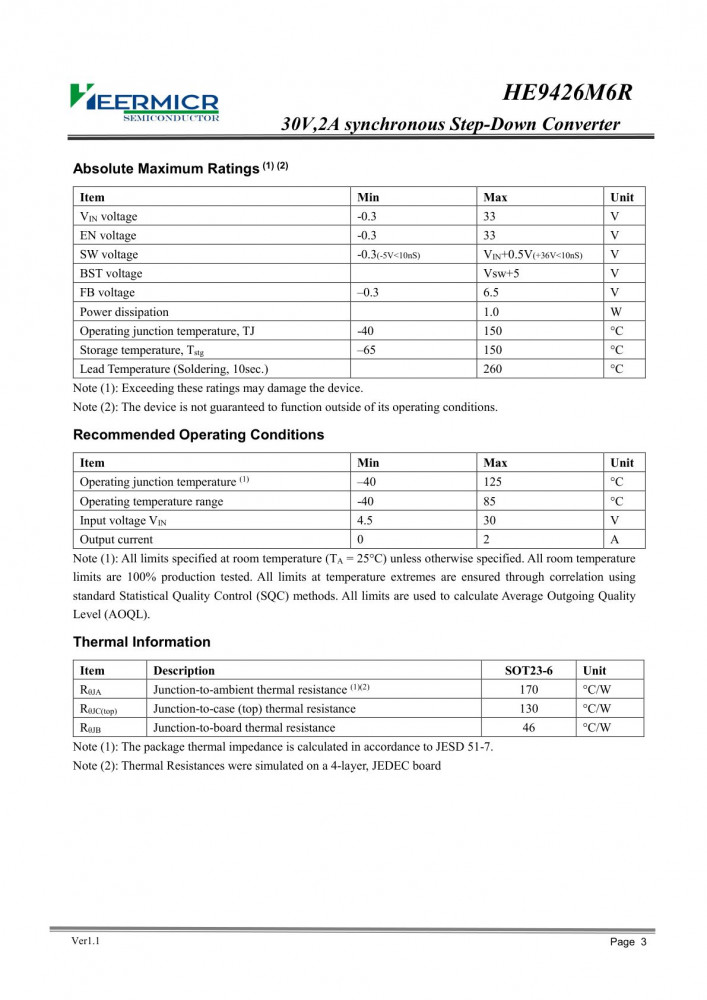 HE9426 datasheet page 3