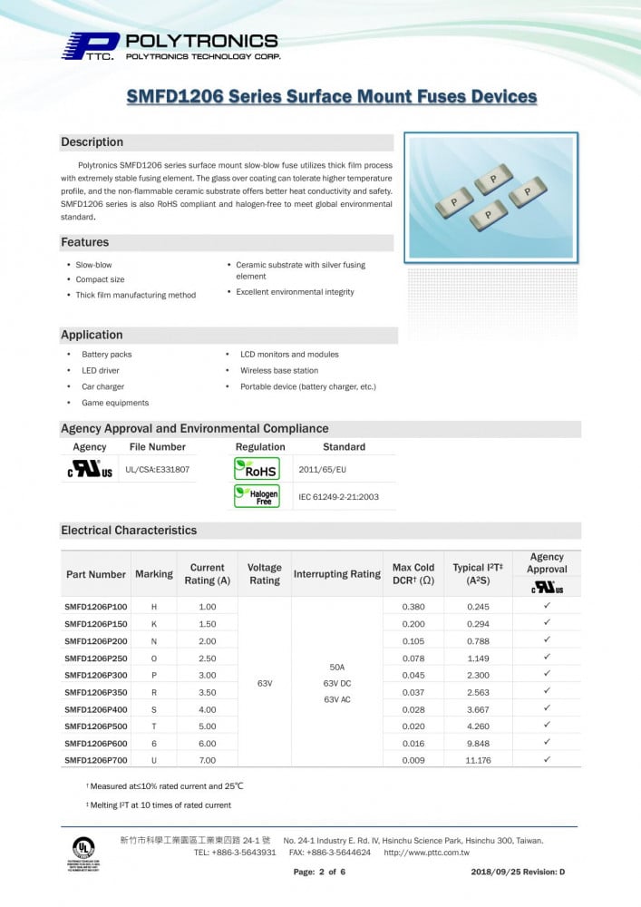SMFD1206 series datasheet page 2