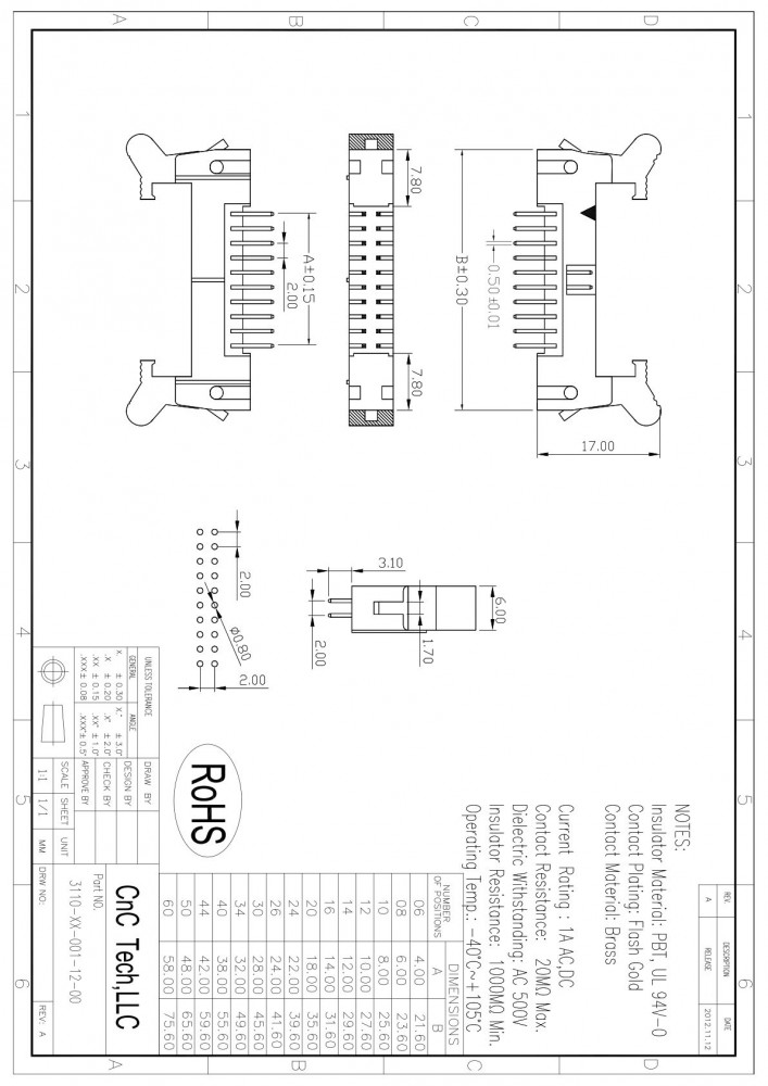 CNC Tech 3110-40-001-12-00 technical drawing