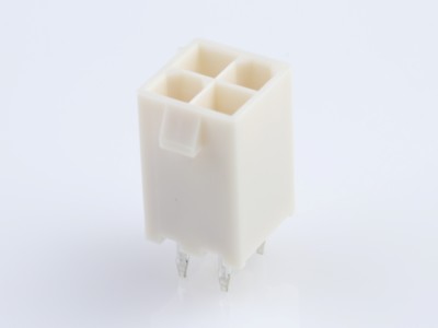 Mini-Fit Jr. Vertical Header, 4.20mm Pitch, Dual Row, 20 Circuits, without Snap-in Plastic Peg PCB Lock, Gold, Natural