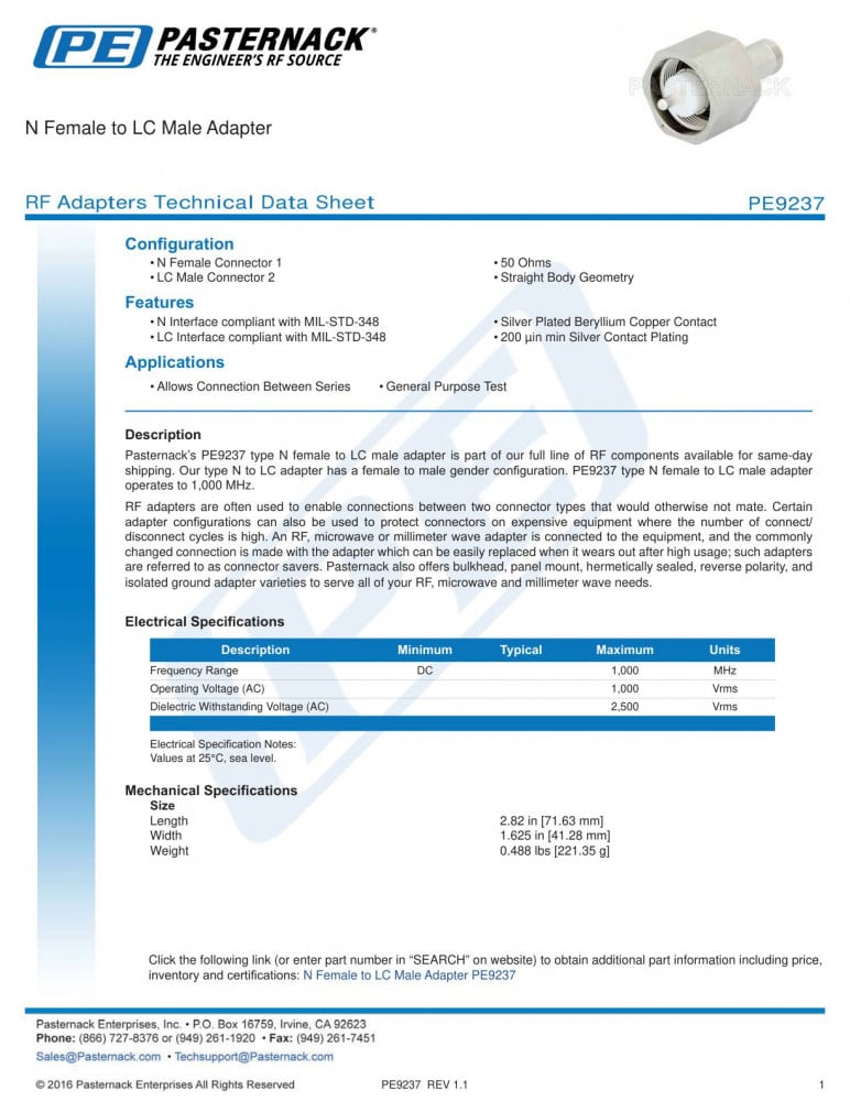 PE9237 technical document page 1