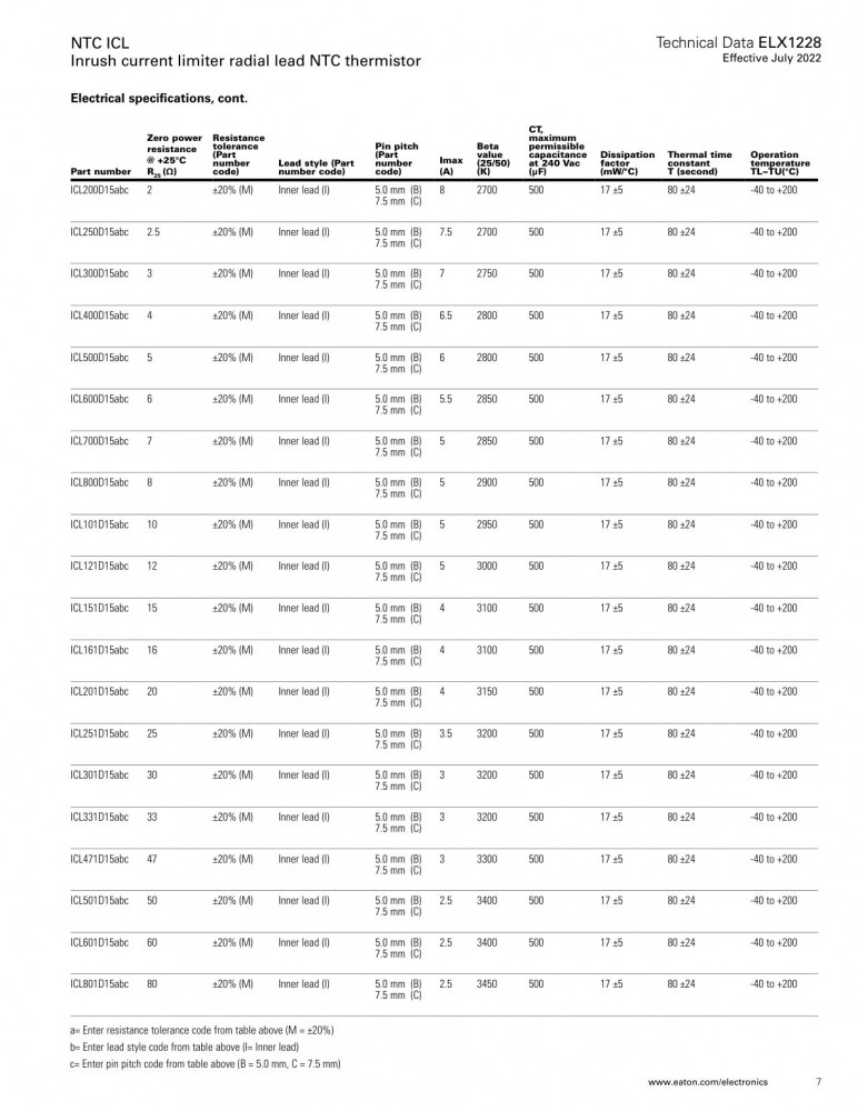 EATON NTC ICL datasheet page 7