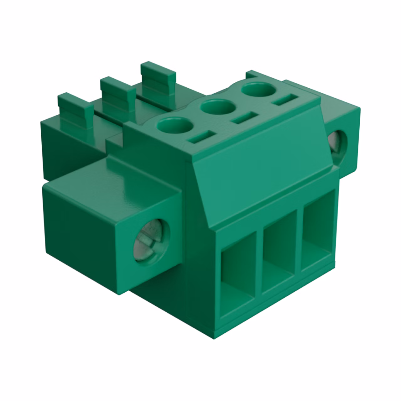 3.50mm Pitch Eurostyle Horizontal Plug, with Retention Screws, Green Housing, 3 Circuits for sale