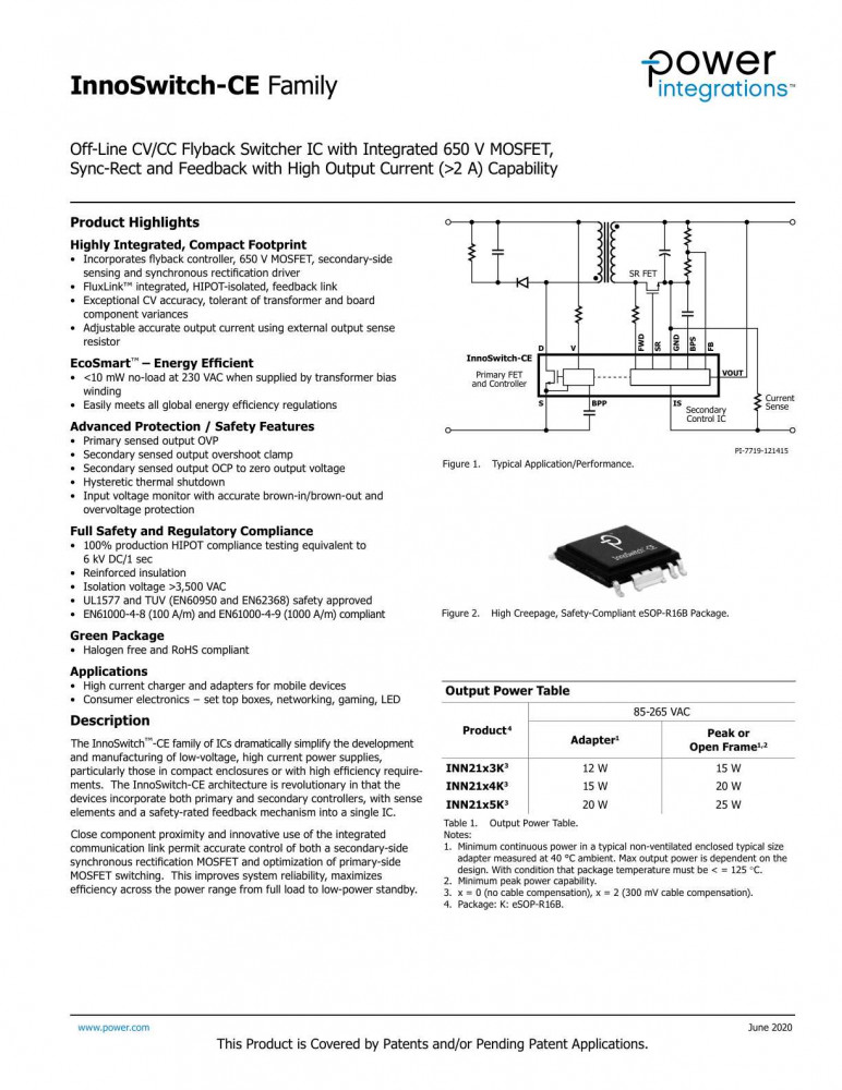INN2103K datasheet page 1