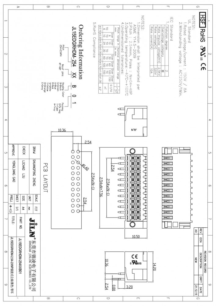JILN JL15EDGRHDM-25406B01 technical drawing