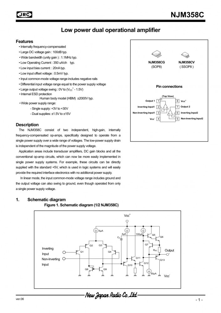 NJM358CG-TE2 datasheet page 1