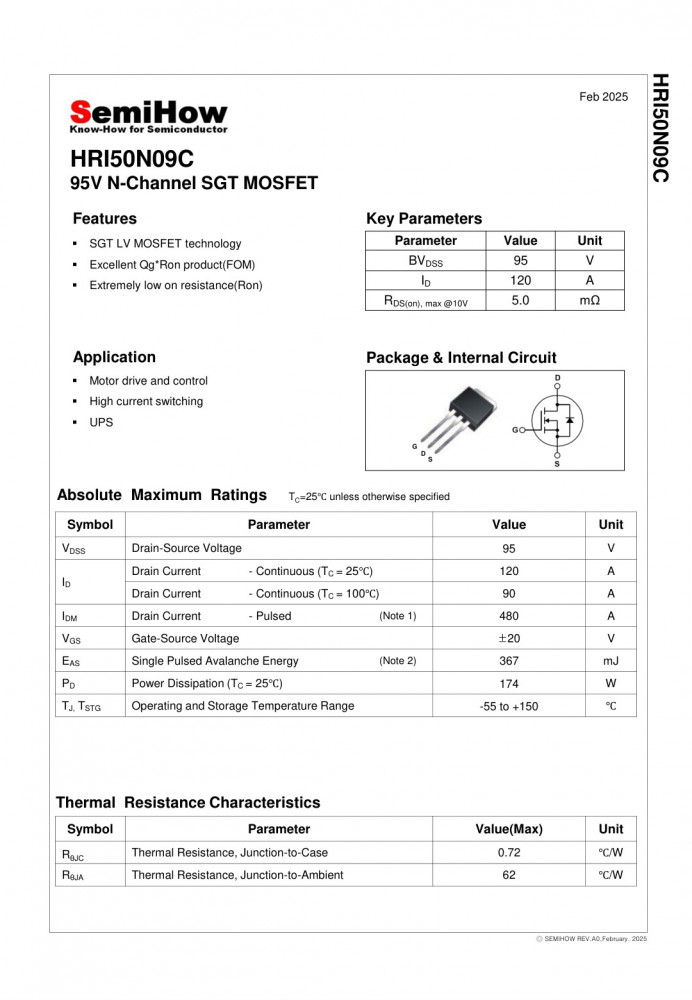 HRI50N09C datasheet page 1