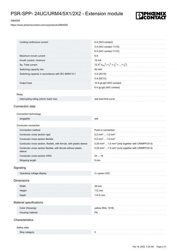 Phoenix Contact 2964005 technical document page 3