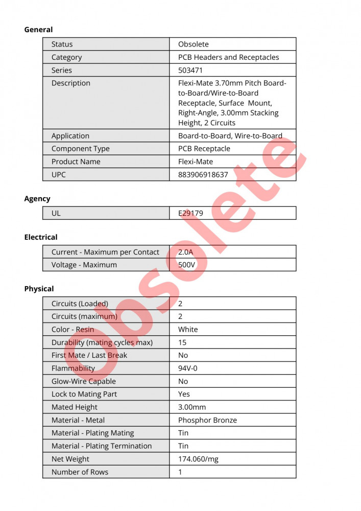 MOLEX 5034710200 technical document image, page 2